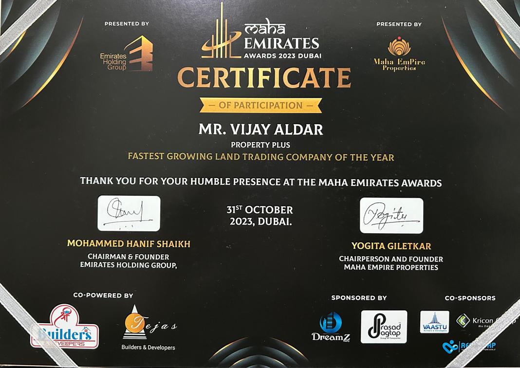 The MAHA Emirates Awards Dubai To Property Plus